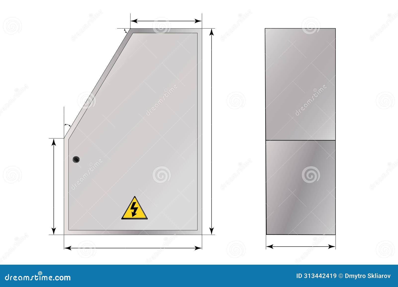 Electric Box Drawing with Dimensions. Control Panel. Production Control ...