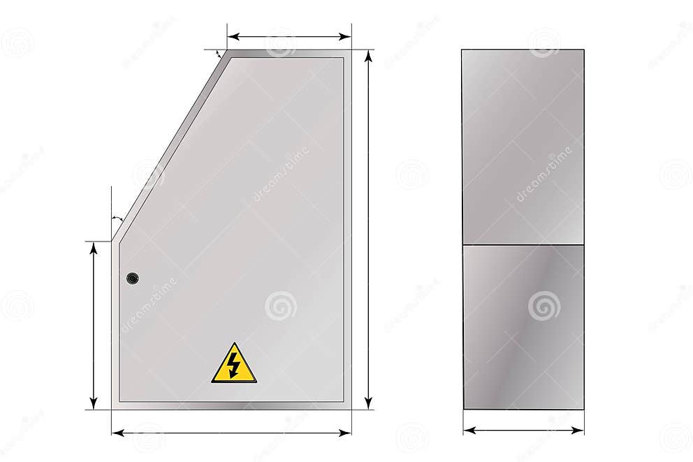 Electric Box Drawing with Dimensions. Control Panel. Production Control ...