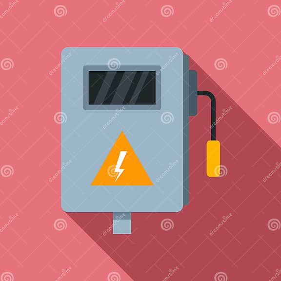 Electric Box Icon, Flat Style Stock Vector - Illustration of ...