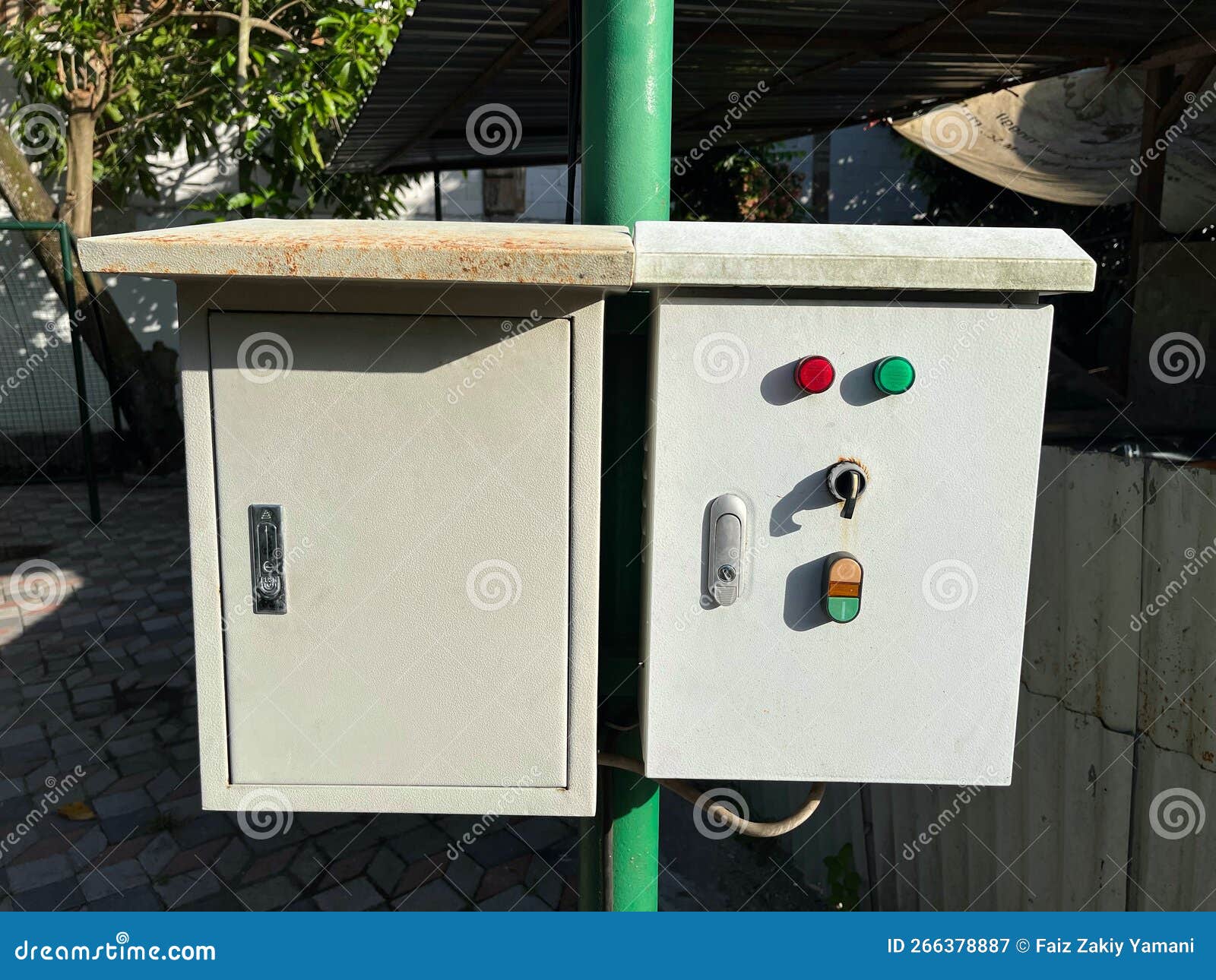 Electric Box Panel with Some Button and Keyhole Stock Image - Image of ...