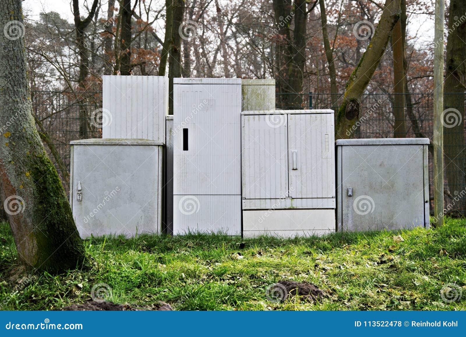 Electric Boxes on the Highway A3 Stock Photo - Image of blue, bavaria ...