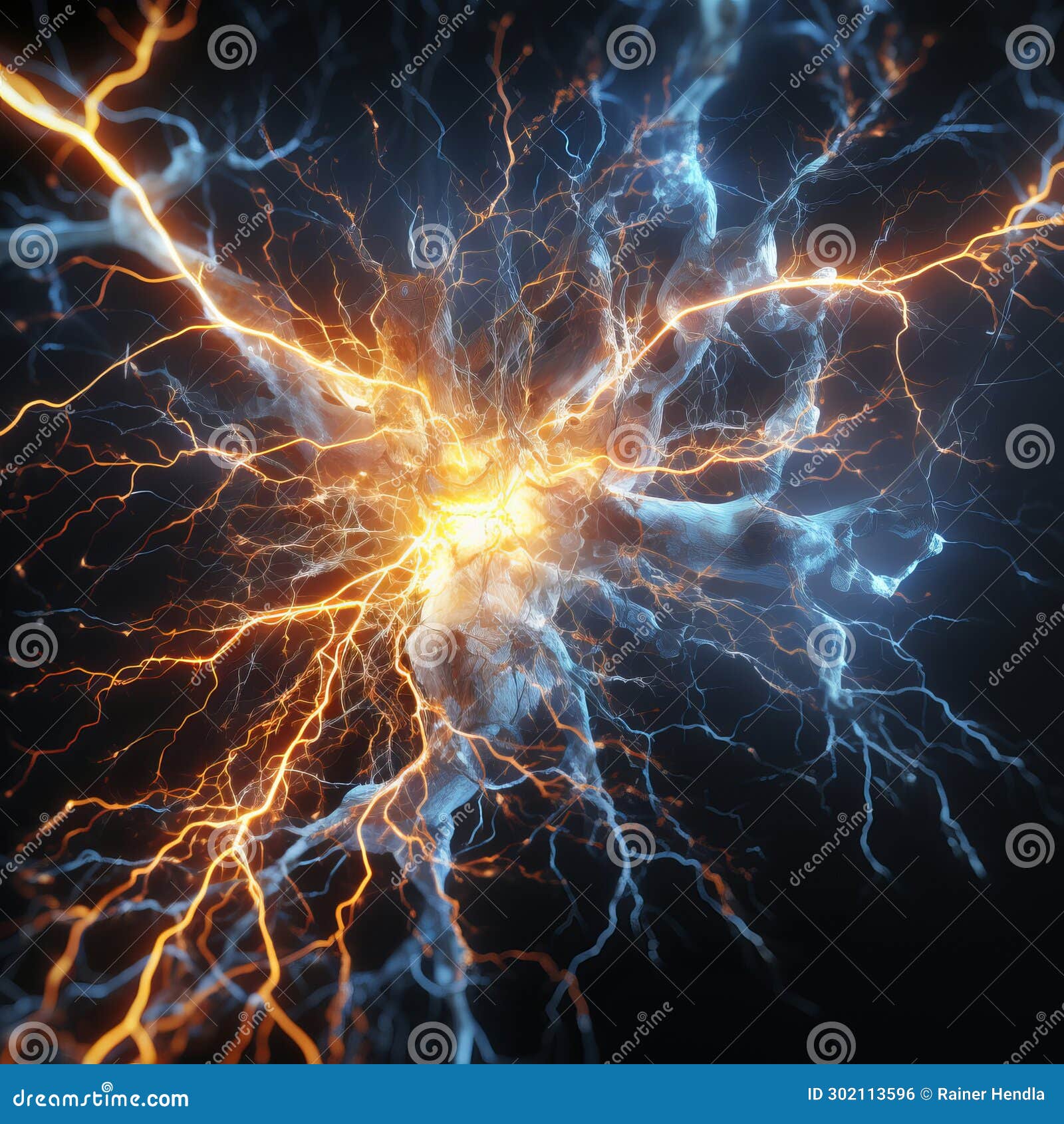 Electric Brain Activity. Flashes and Lightning. Mind Engaging in ...