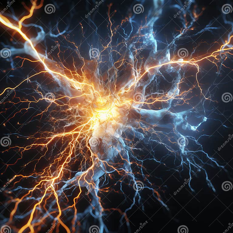 Electric Brain Activity. Flashes and Lightning. Mind Engaging in ...