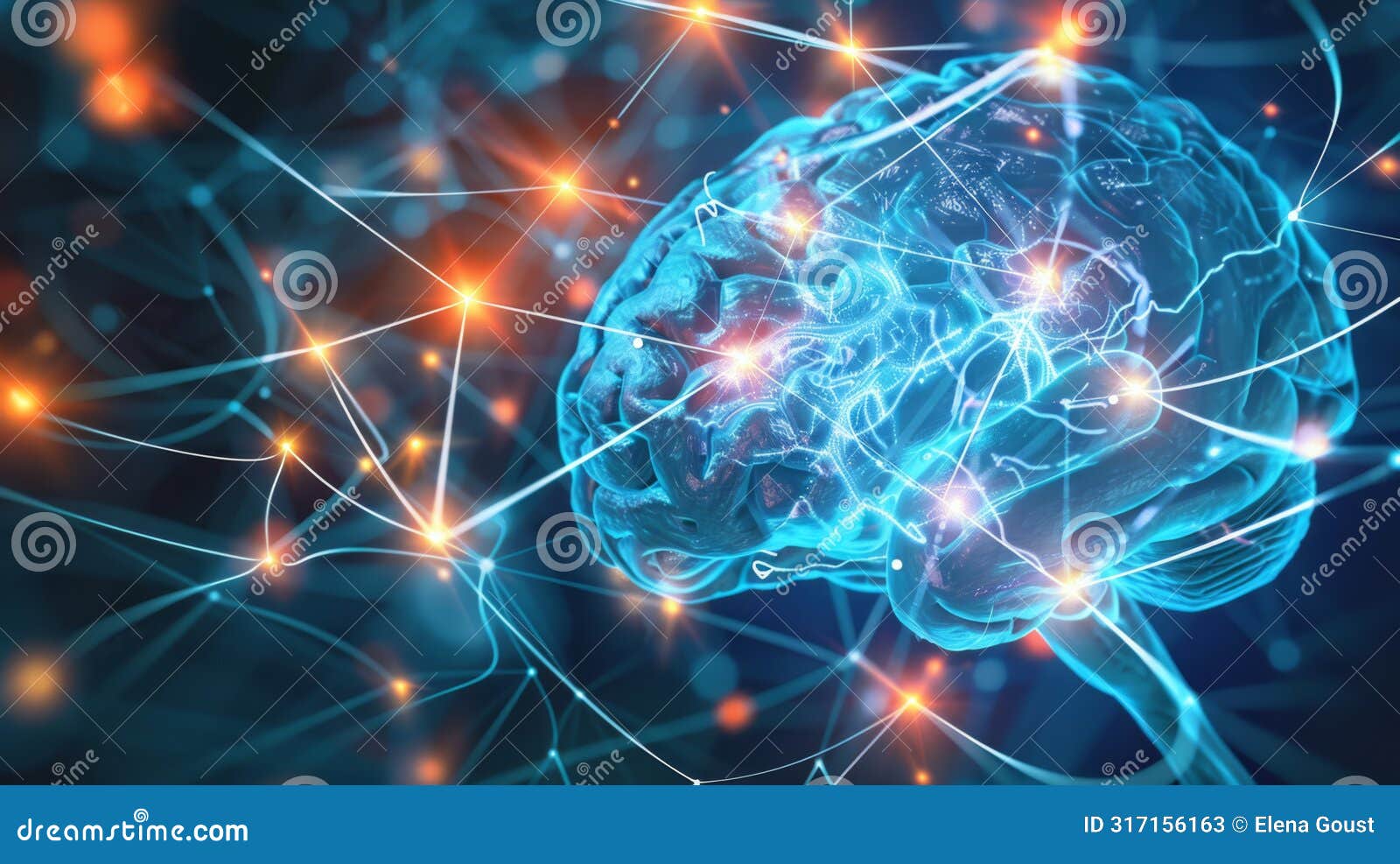 Electric Brain Activity: a Visual Exploration Stock Illustration ...