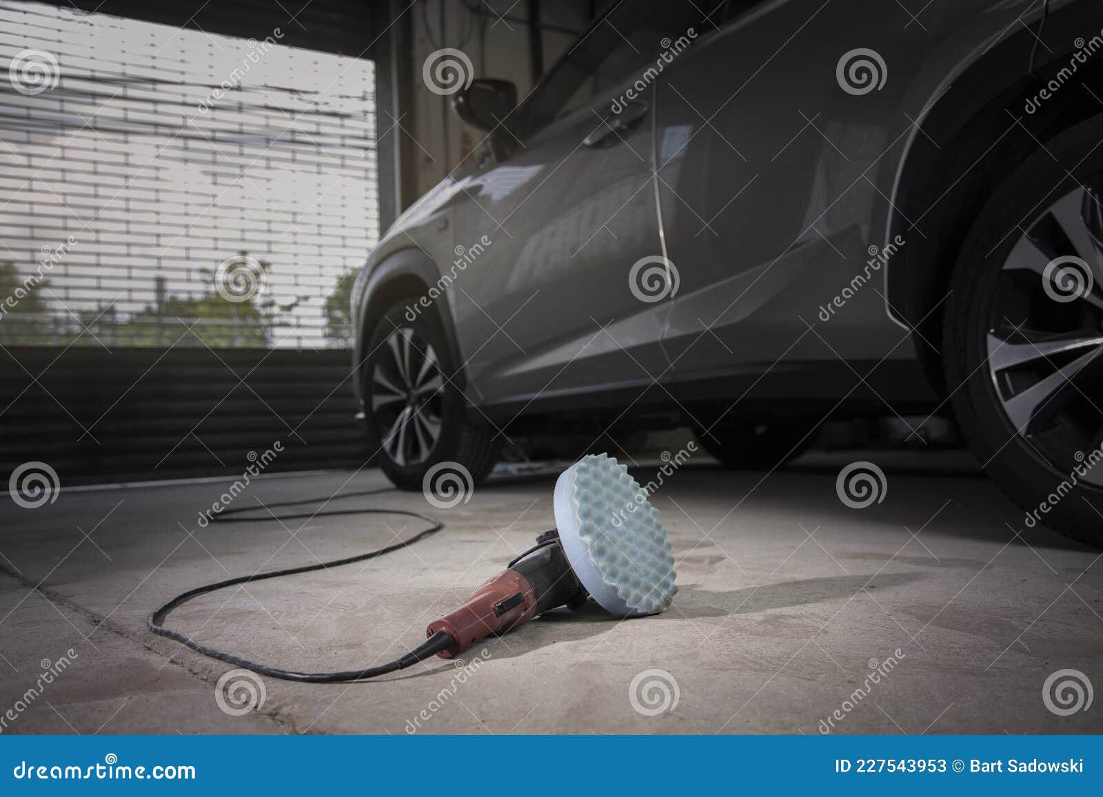 Electric Buffer on Garage Floor Stock Image - Image of concrete ...