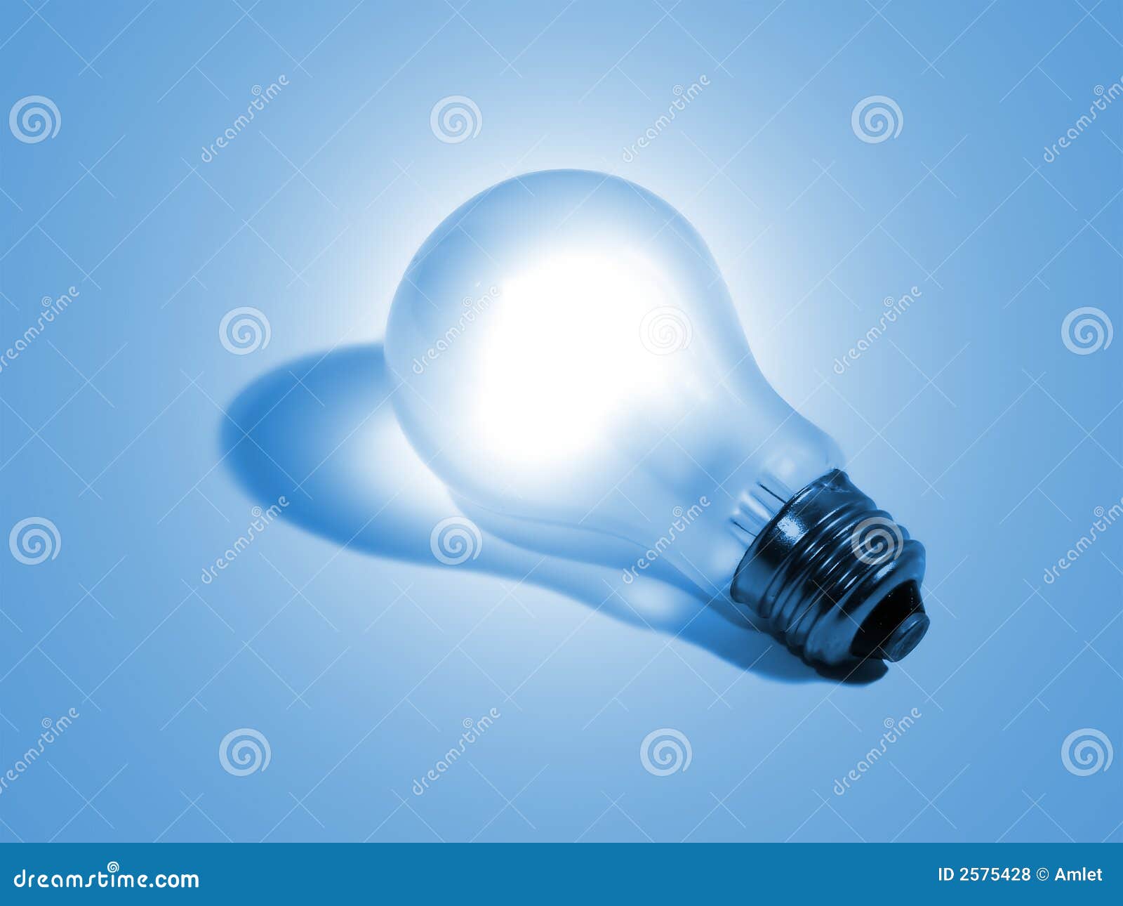 Electric bulb on a blue stock photo. Image of glass, tungsten - 2575428