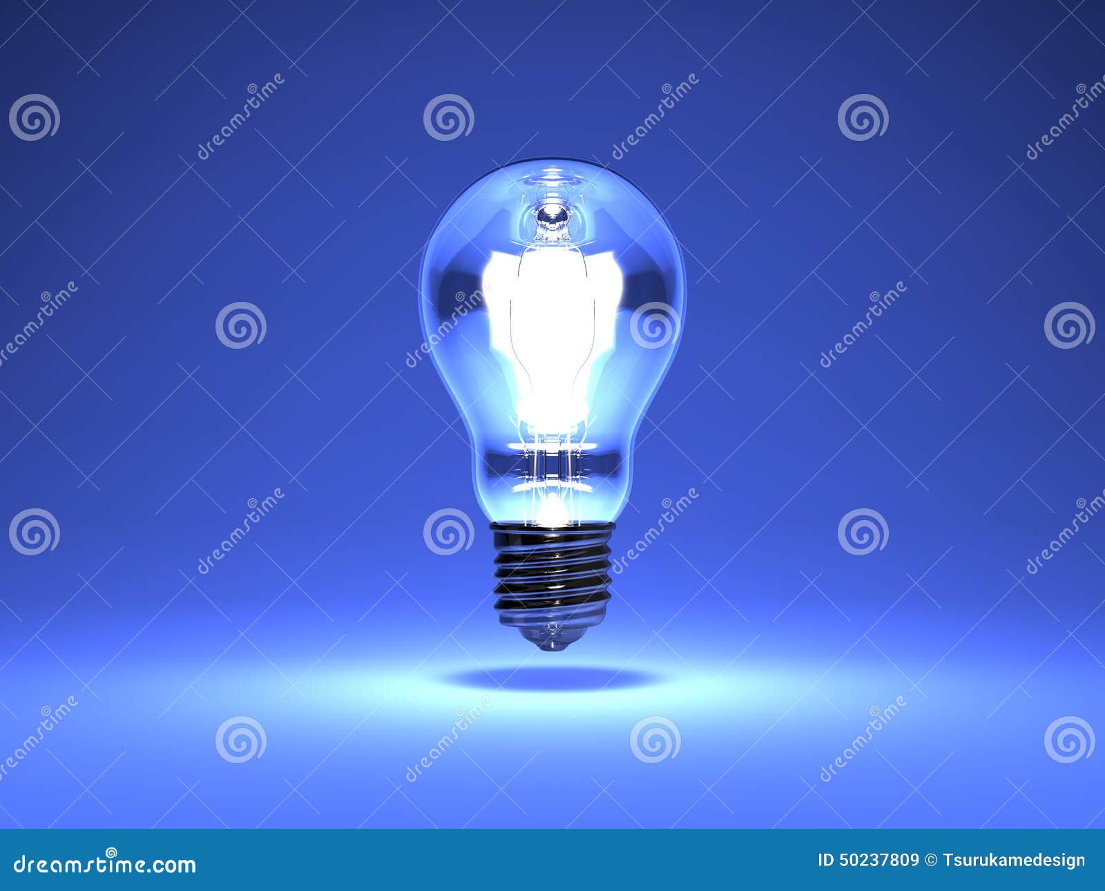 Electric Bulb on Blue stock illustration. Illustration of creativity ...