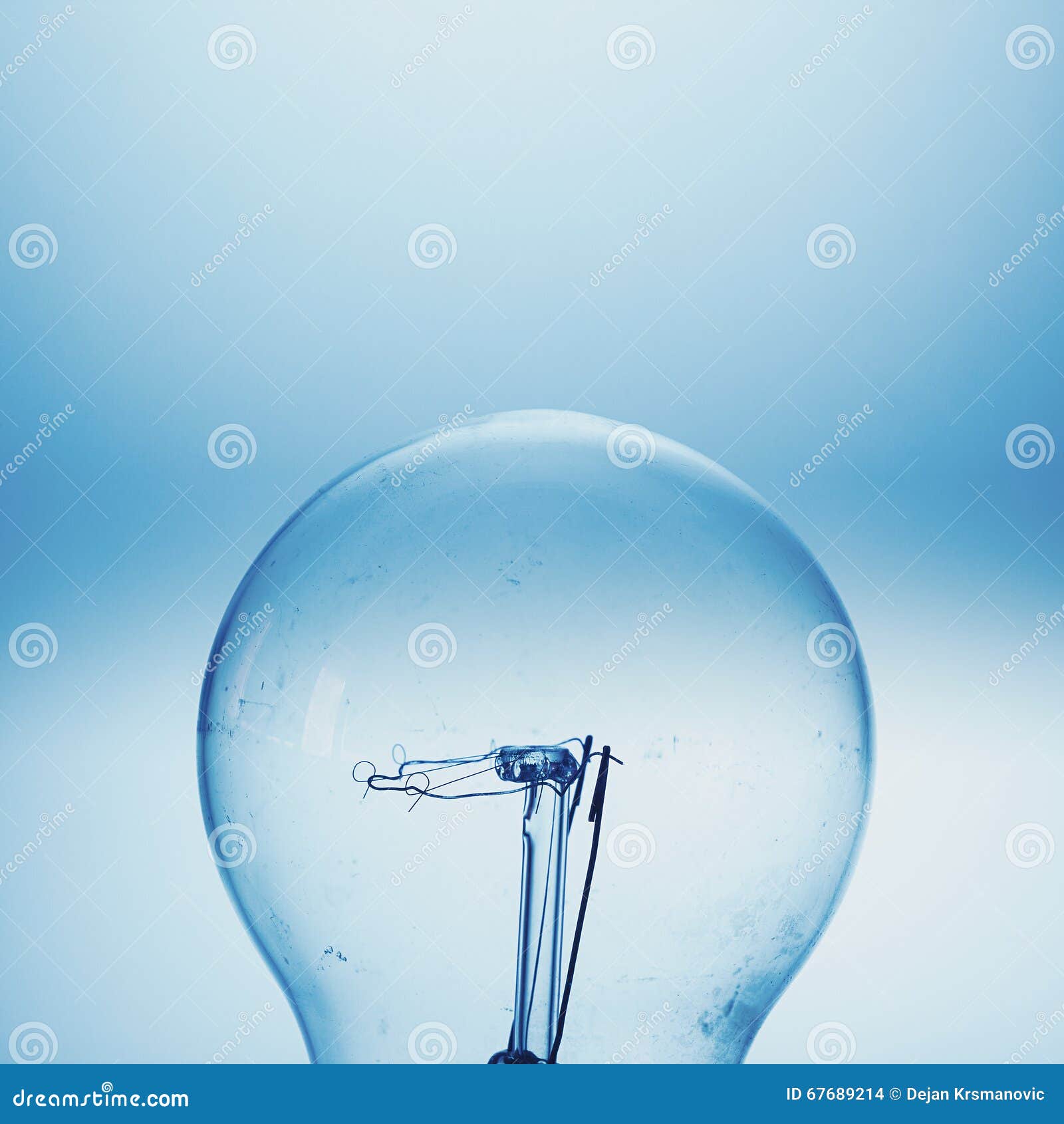 Electric Bulb in Blue stock photo. Image of current, details - 67689214