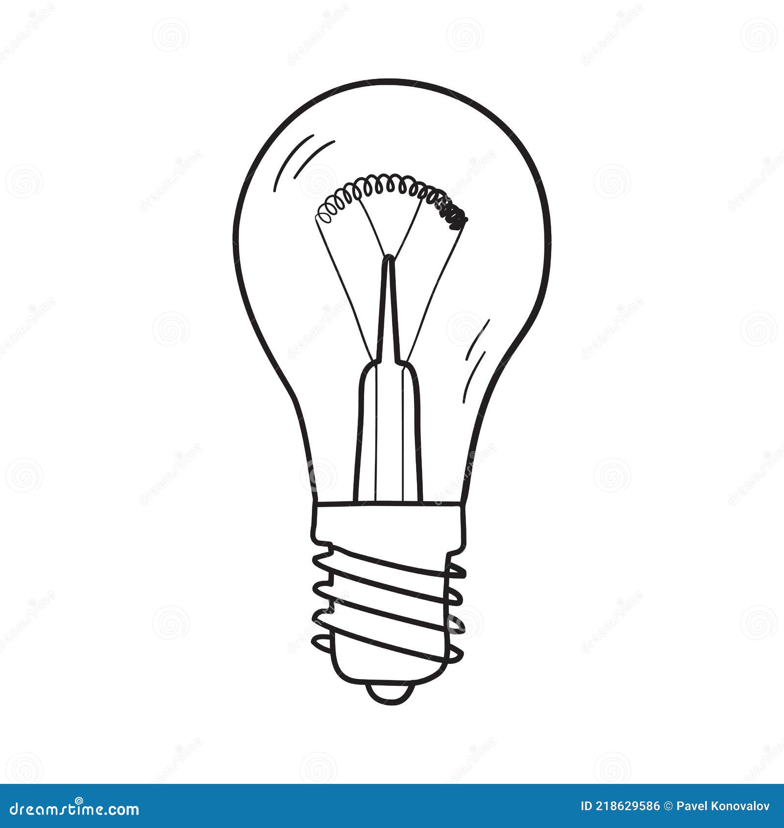 Electric Bulb Icon stock vector. Illustration of doodle - 218629586