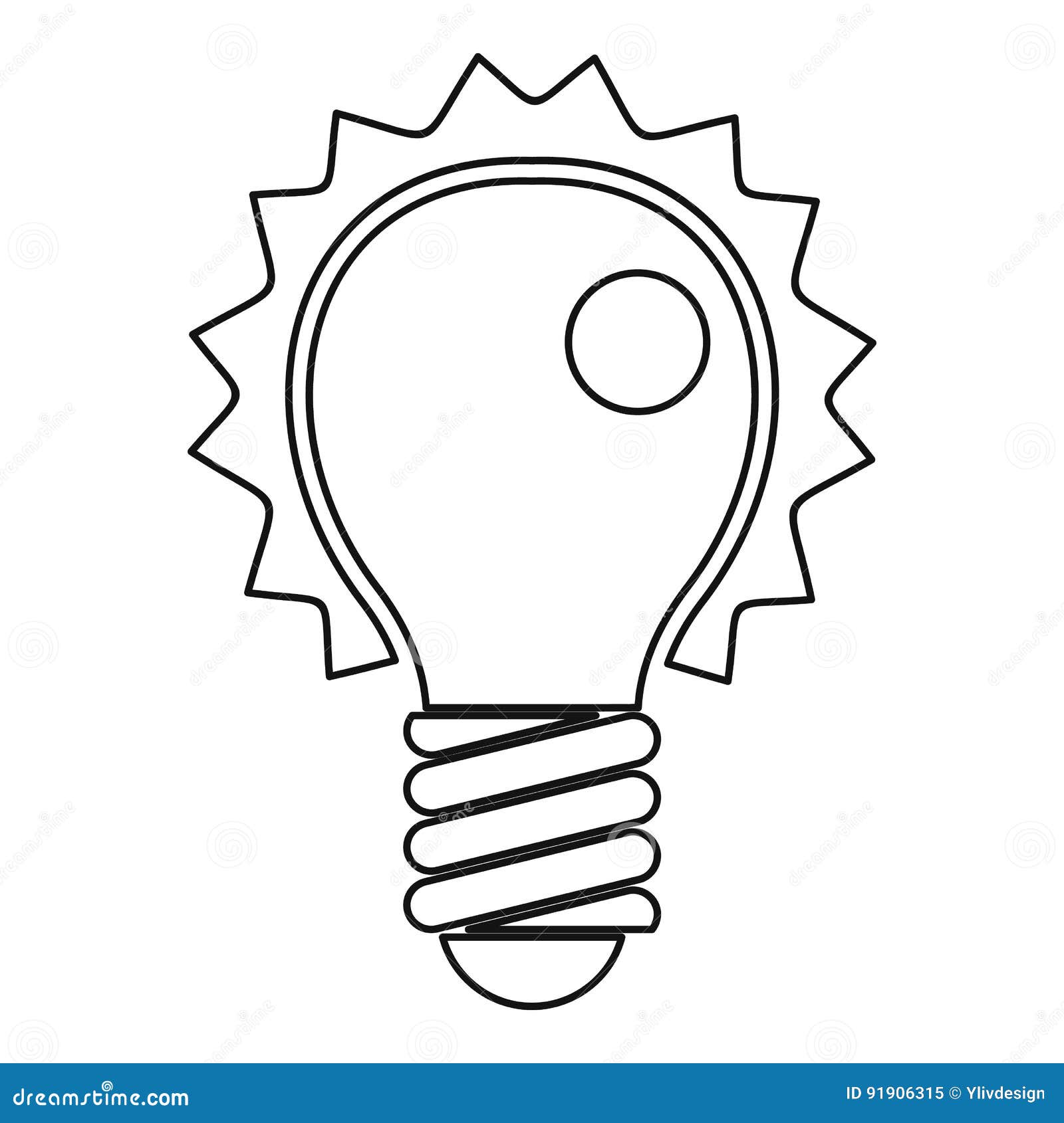 Electric bulb icon outline stock vector. Illustration of light - 91906315