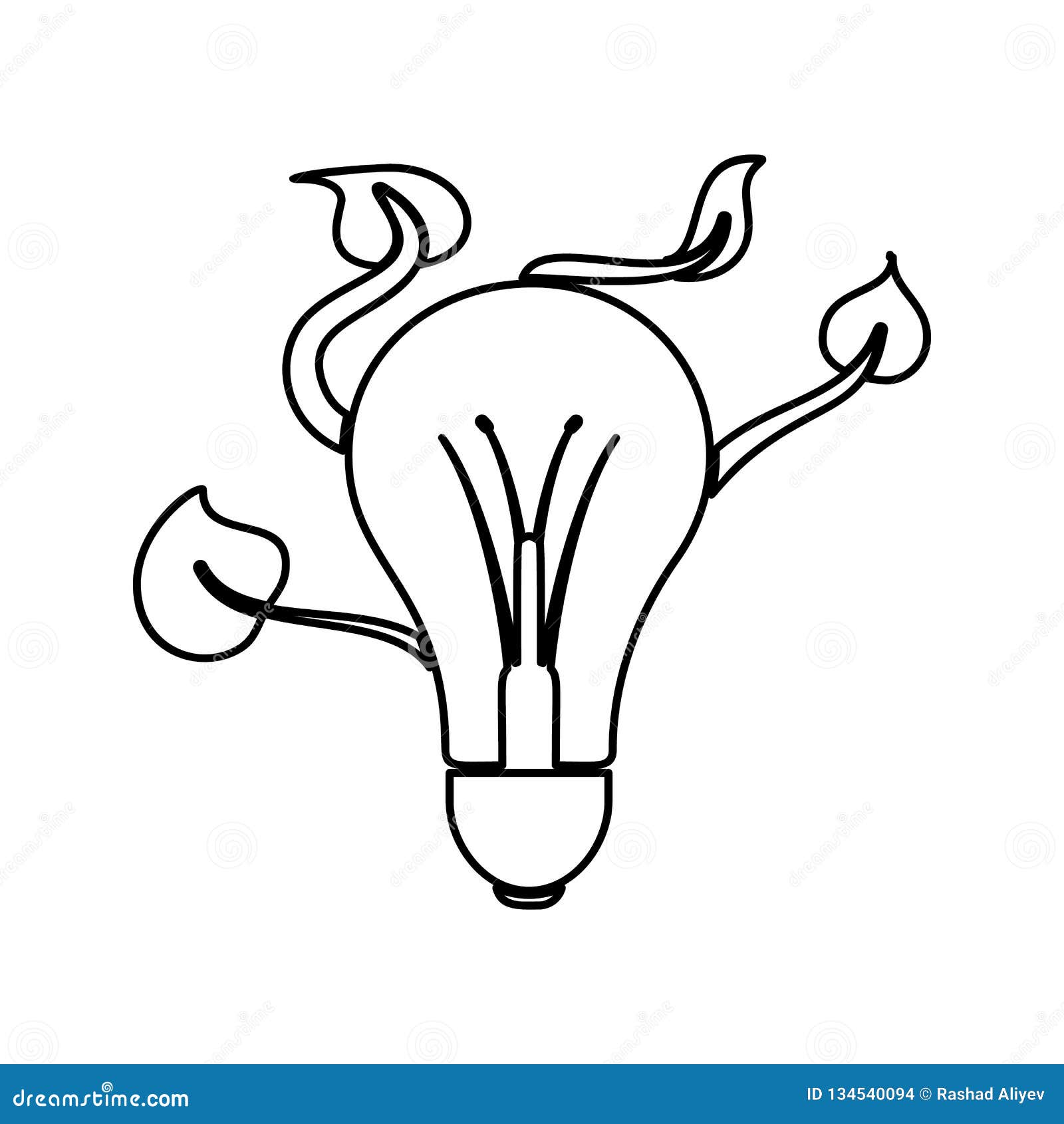 Electric Bulb and Leaves Icon. Element of Cyber Security for Mobile ...