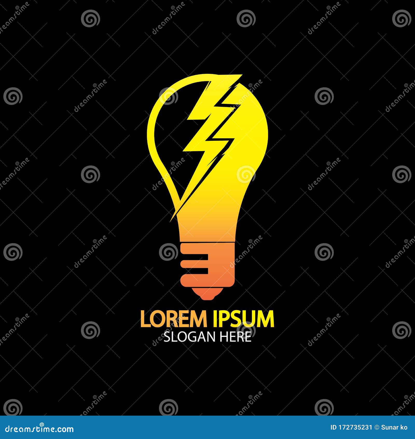 Electric Bulb Logo and Icon Vector Design Template Stock Vector ...
