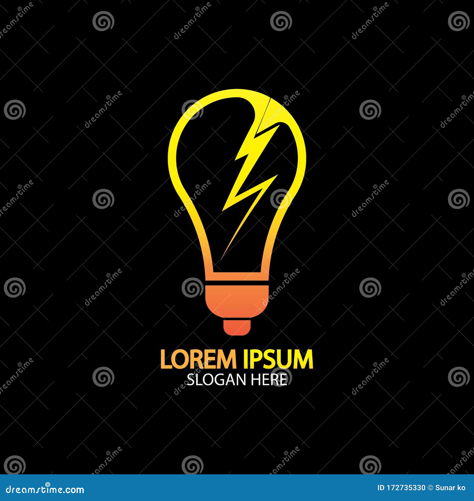 Electric Bulb Logo and Icon Vector Design Template Stock Vector ...