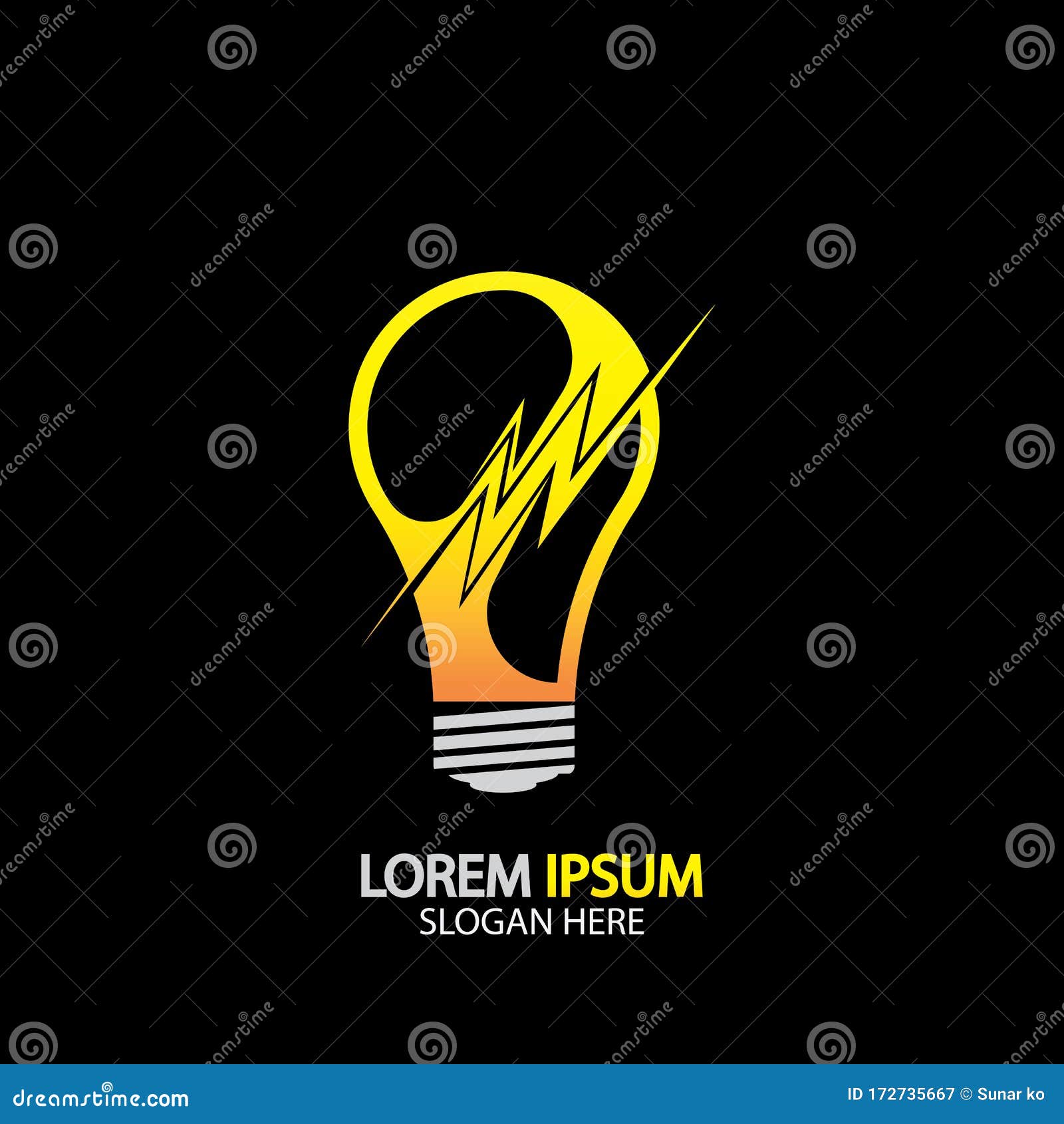 Electric Bulb Logo and Icon Vector Design Template Stock Vector ...