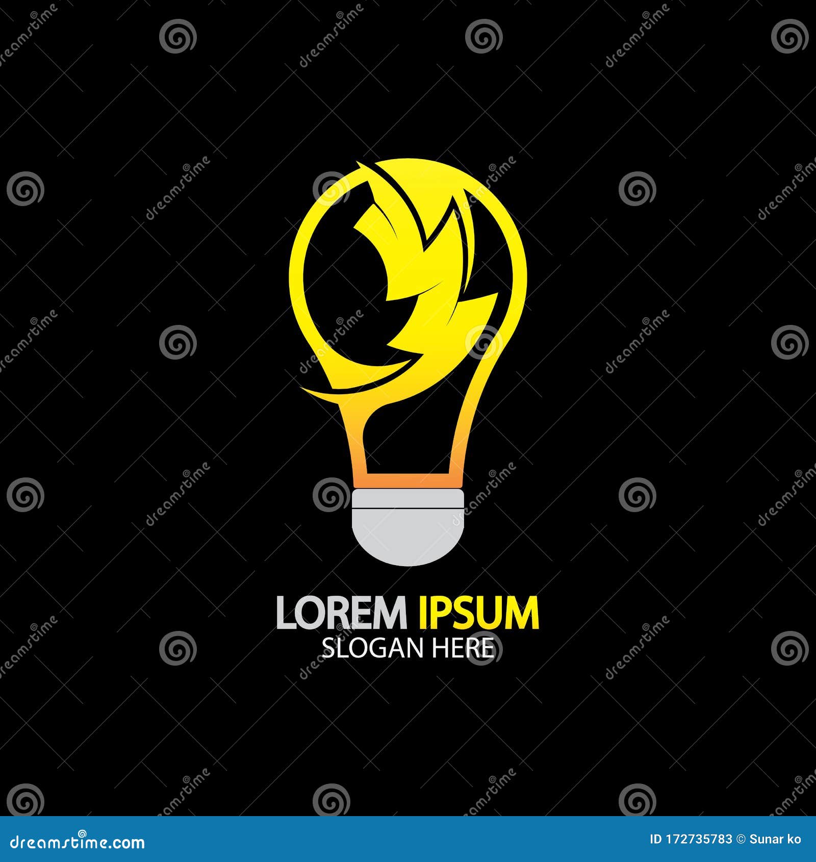 Electric Bulb Logo and Icon Vector Design Template Stock Vector ...