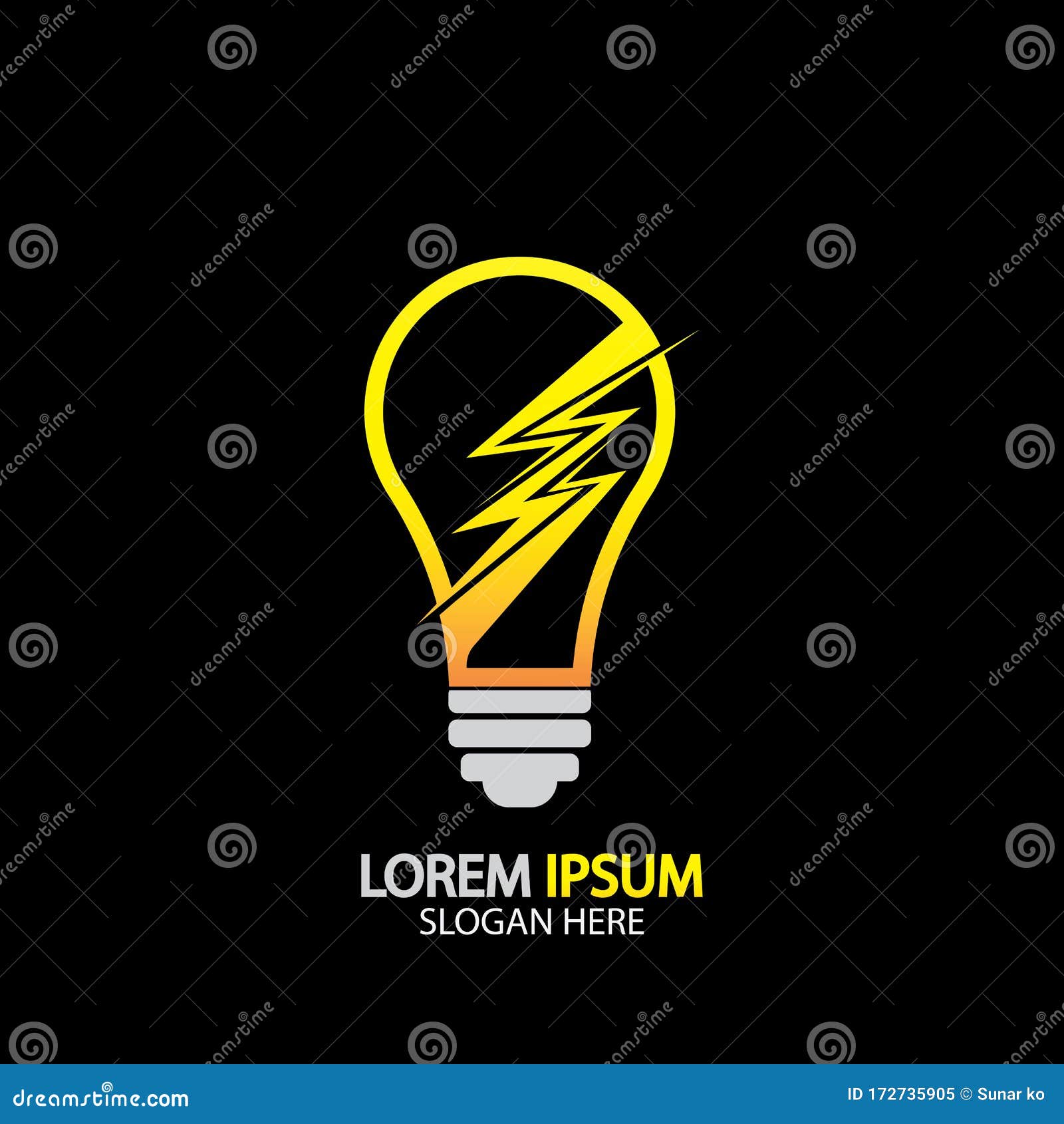 Electric Bulb Logo and Icon Vector Design Template Stock Vector ...