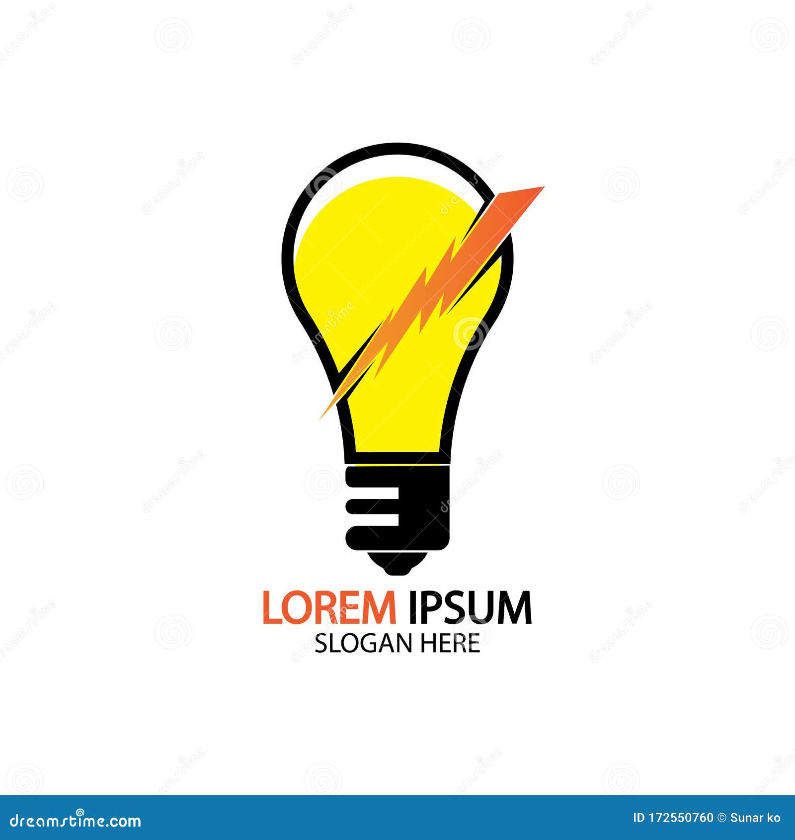 Electric Bulb Logo and Icon Vector Design Template Stock Vector ...