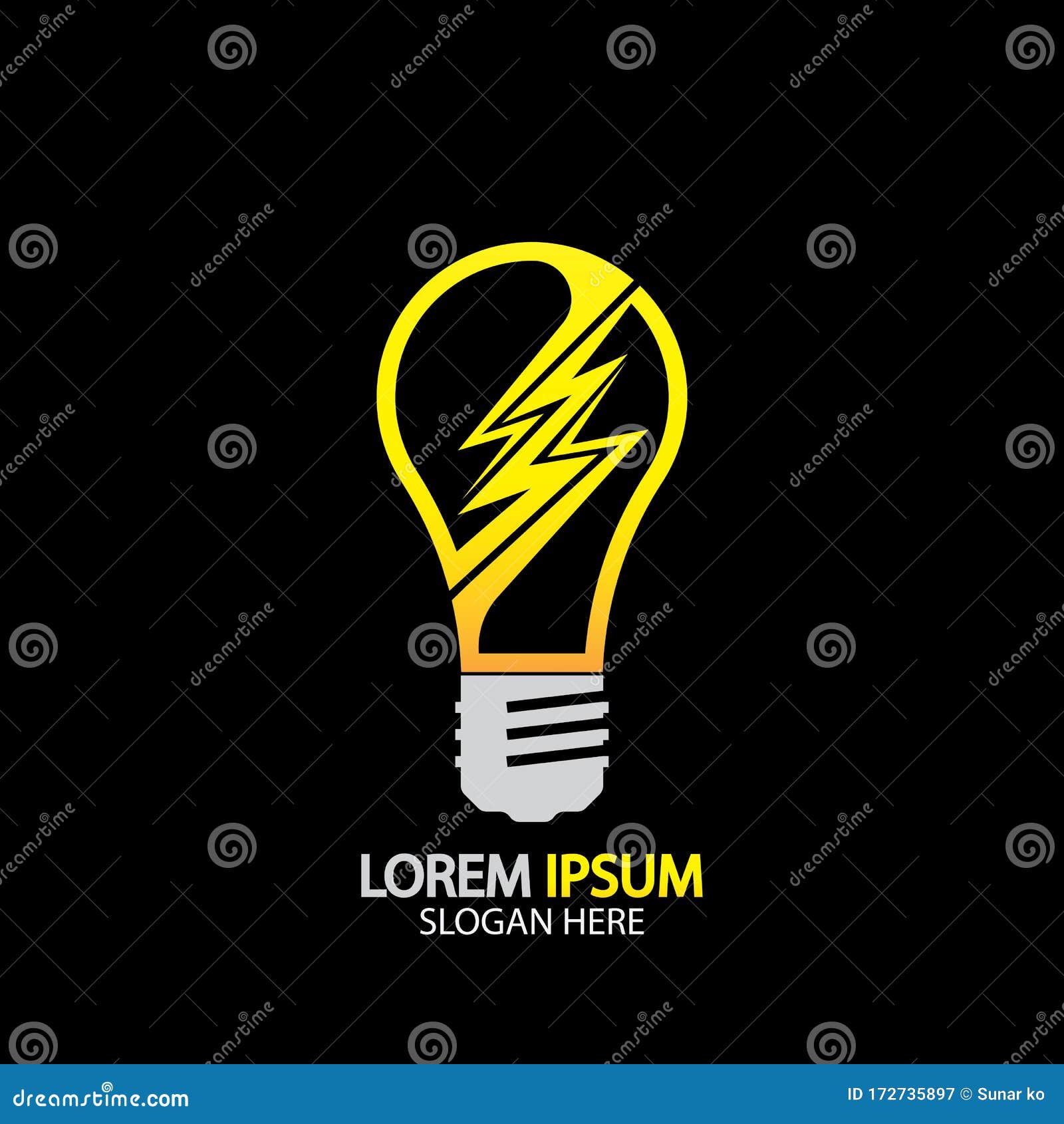 Electric Bulb Logo and Icon Vector Design Template Stock Vector ...