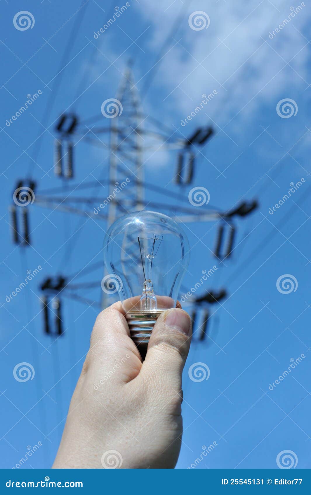 Electric Bulb with Power Line Stock Image - Image of conductor, watt ...