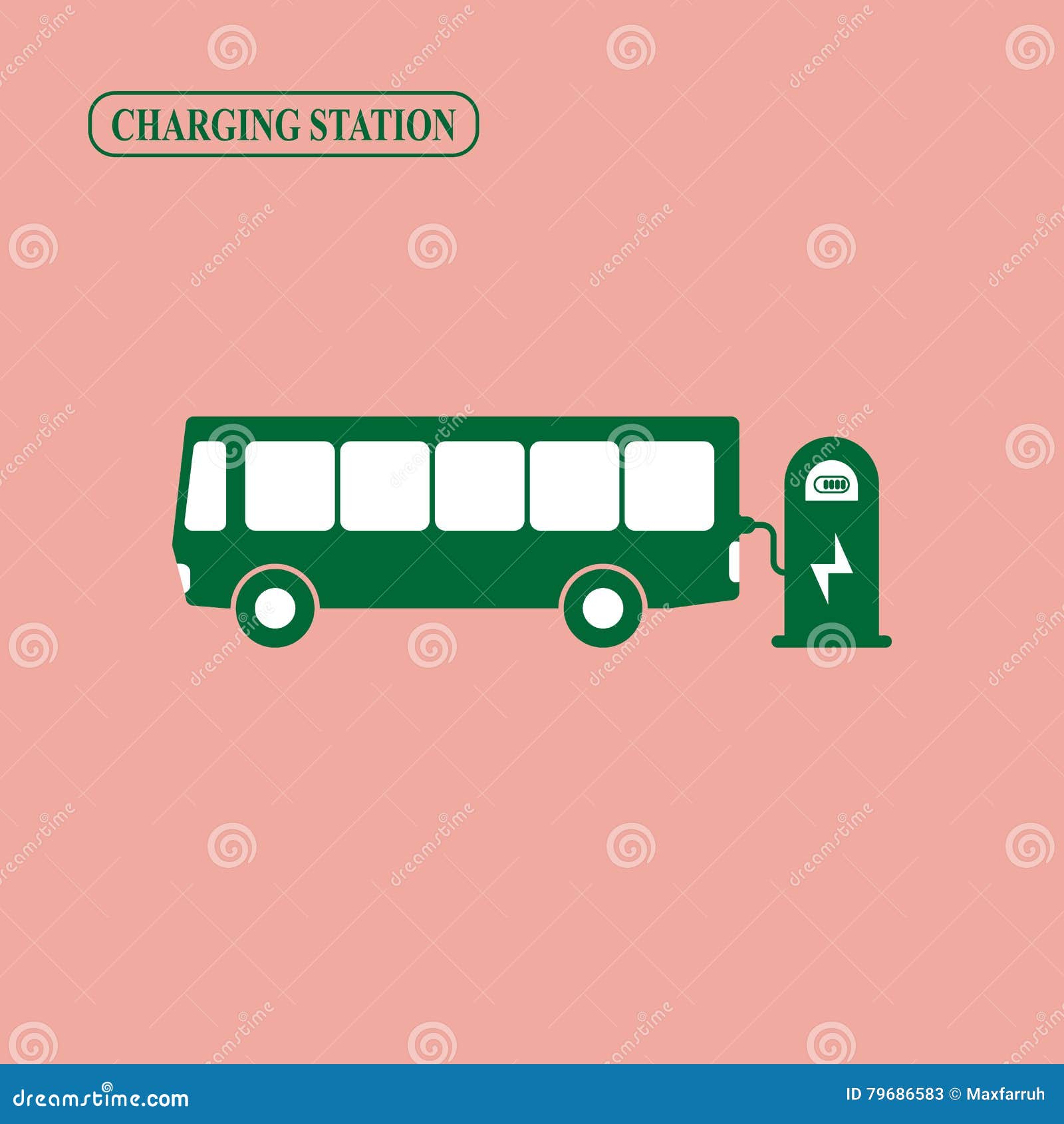 Electric Bus Charging Station Stock Vector - Illustration of fueling ...