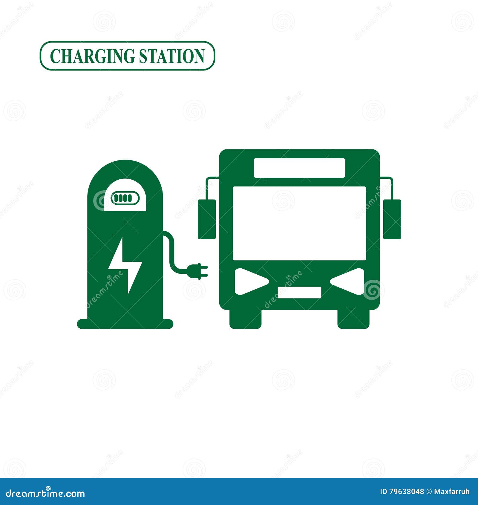 Electric Bus Charging Station Stock Illustration - Illustration of plug ...