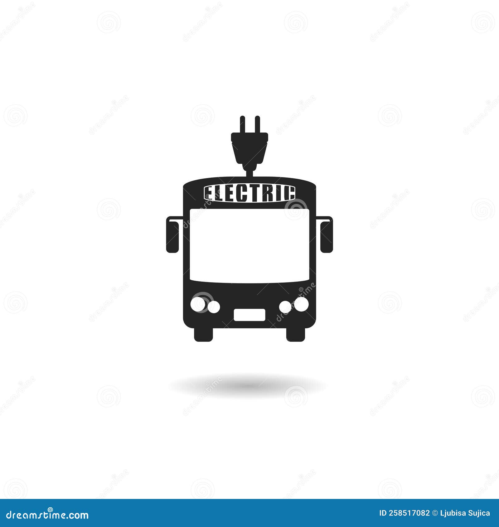 Electric Bus Icon Logo with Shadow Stock Vector - Illustration of ...