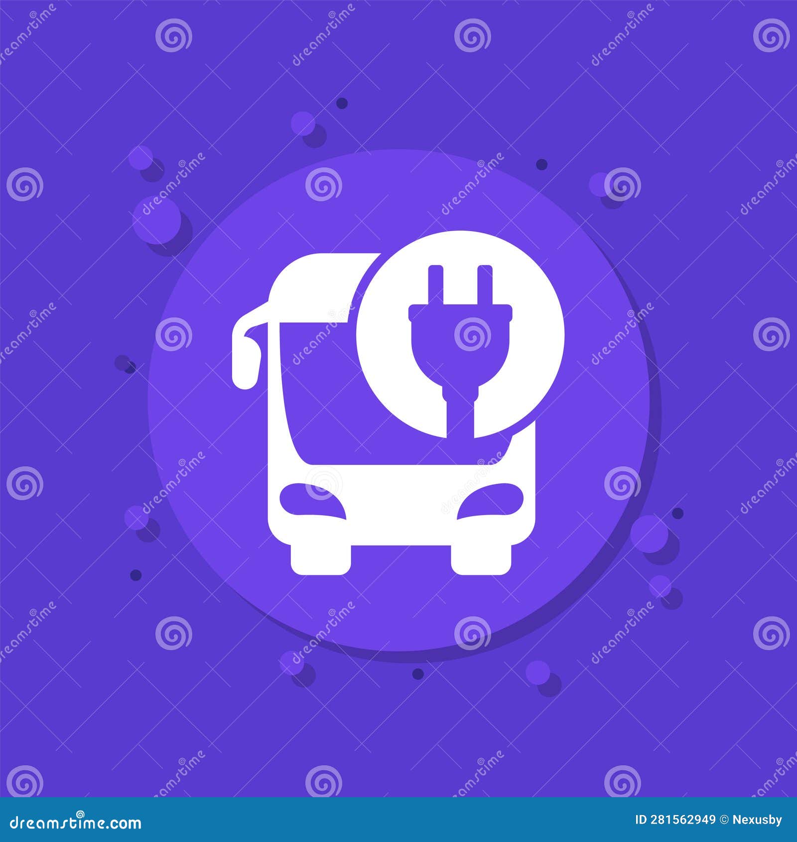 Electric Bus Vector Icon with a Plug Stock Vector - Illustration of ...
