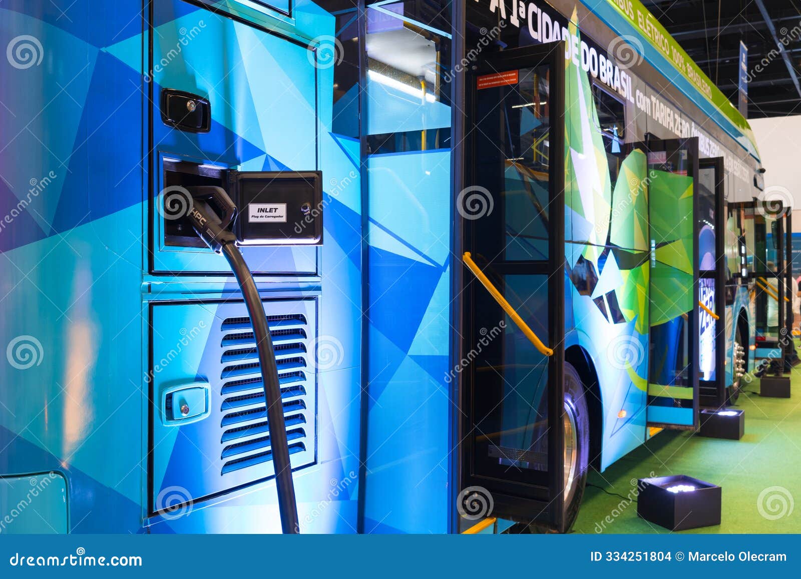 Electric Bus Vehicle with Electric Charging Interface. Editorial Stock ...