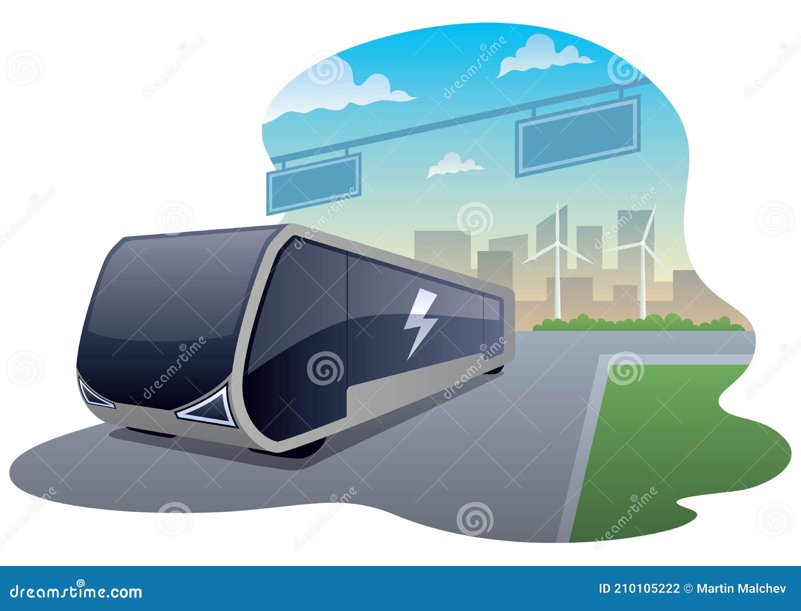 Electric Bus Vehicle stock vector. Illustration of battery - 210105222