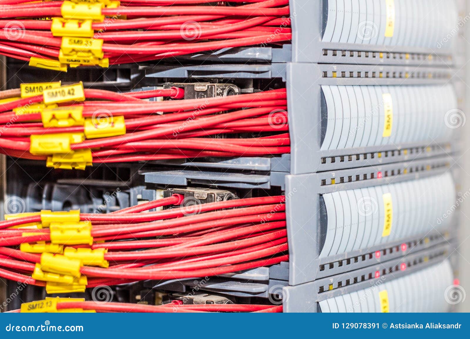 Automative Electric Cabinet with Wires Connections. Stock Image - Image ...