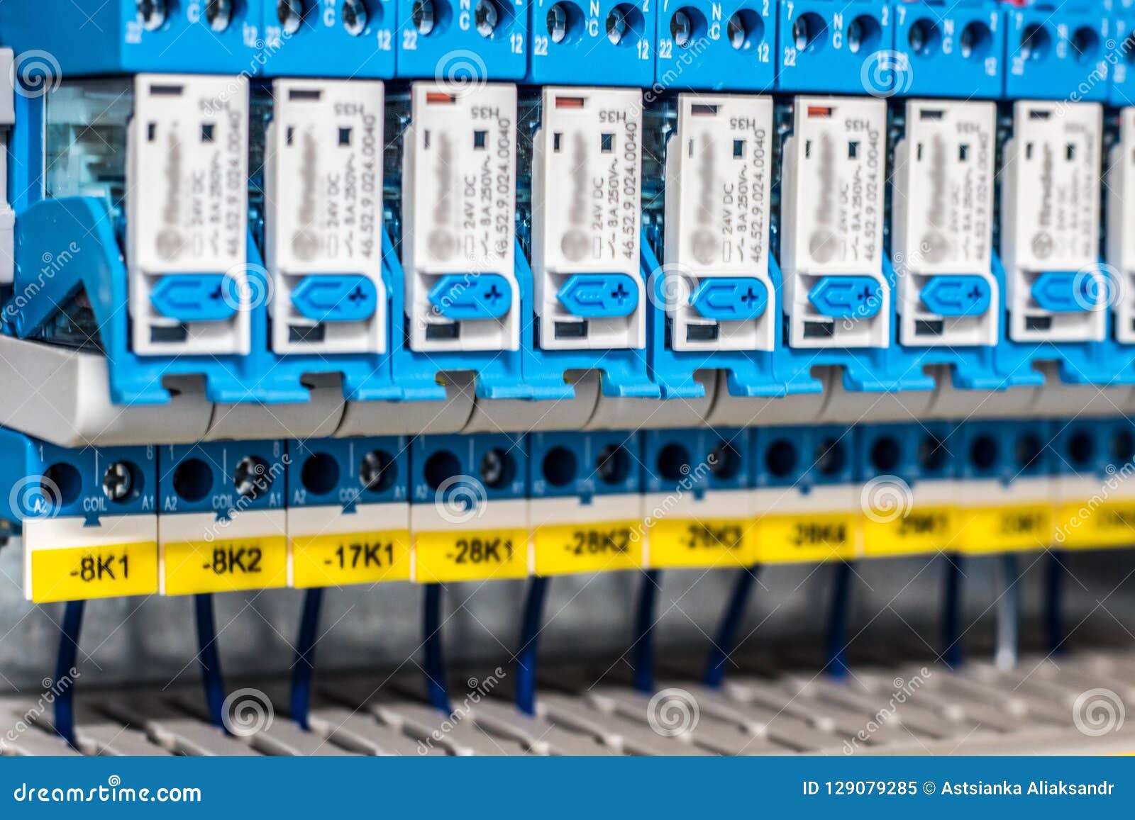 Electric Cabinet with Wires Connections Stock Image - Image of line ...