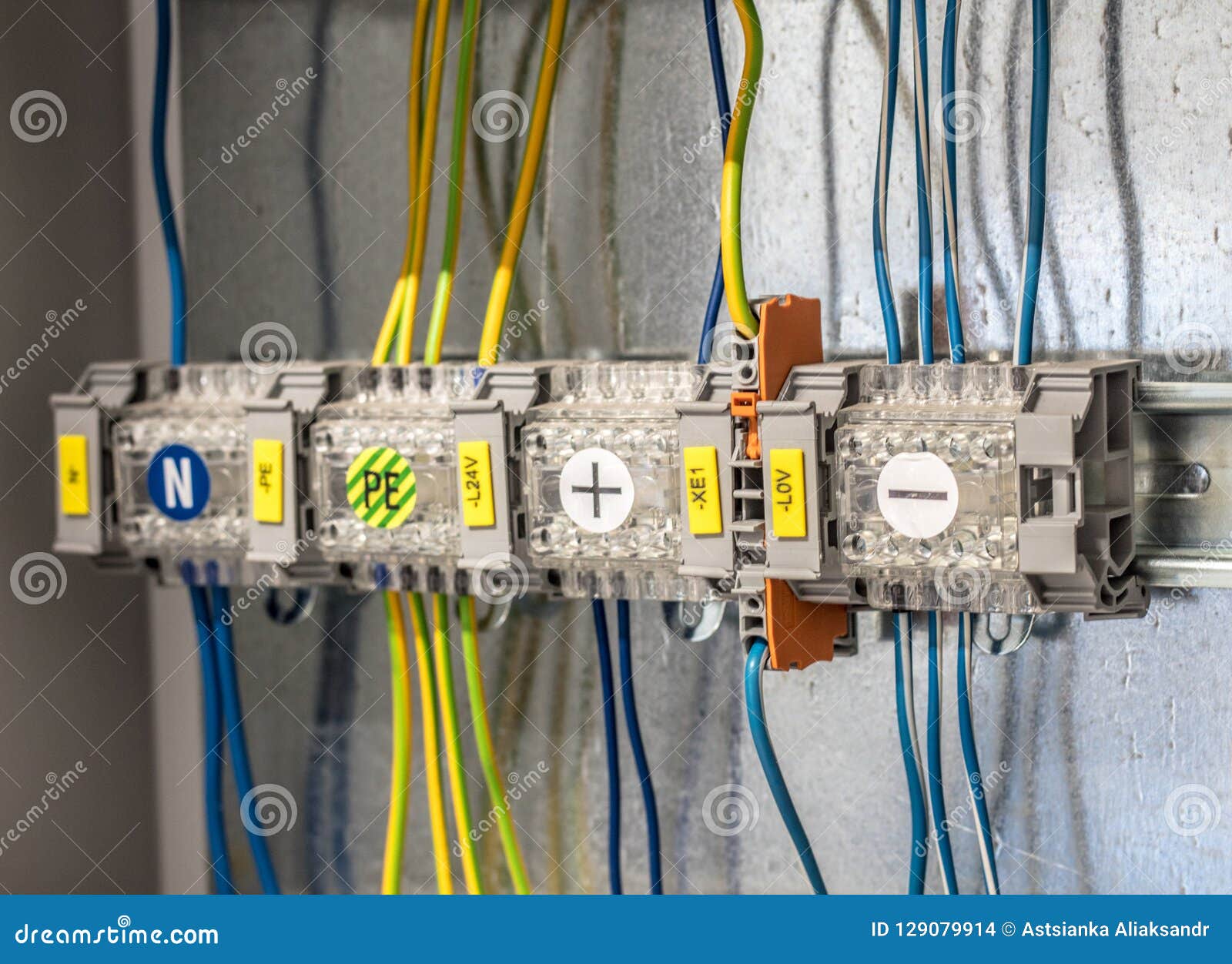 Electric Cabinet with Wires Connections Stock Photo - Image of breaker ...