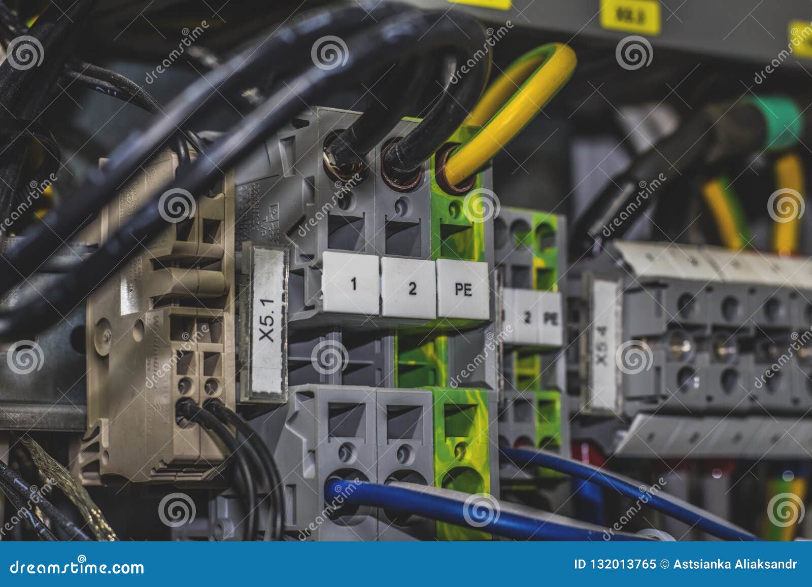 Electric Cabinet with Wires Connections Stock Image - Image of ...