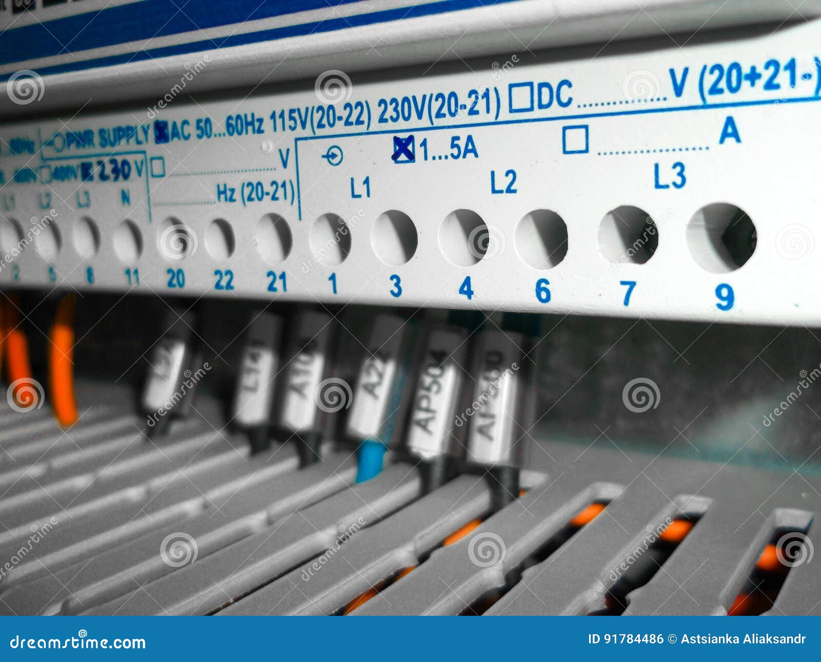 Electric Cabinet with Wires Connections Stock Photo - Image of ...
