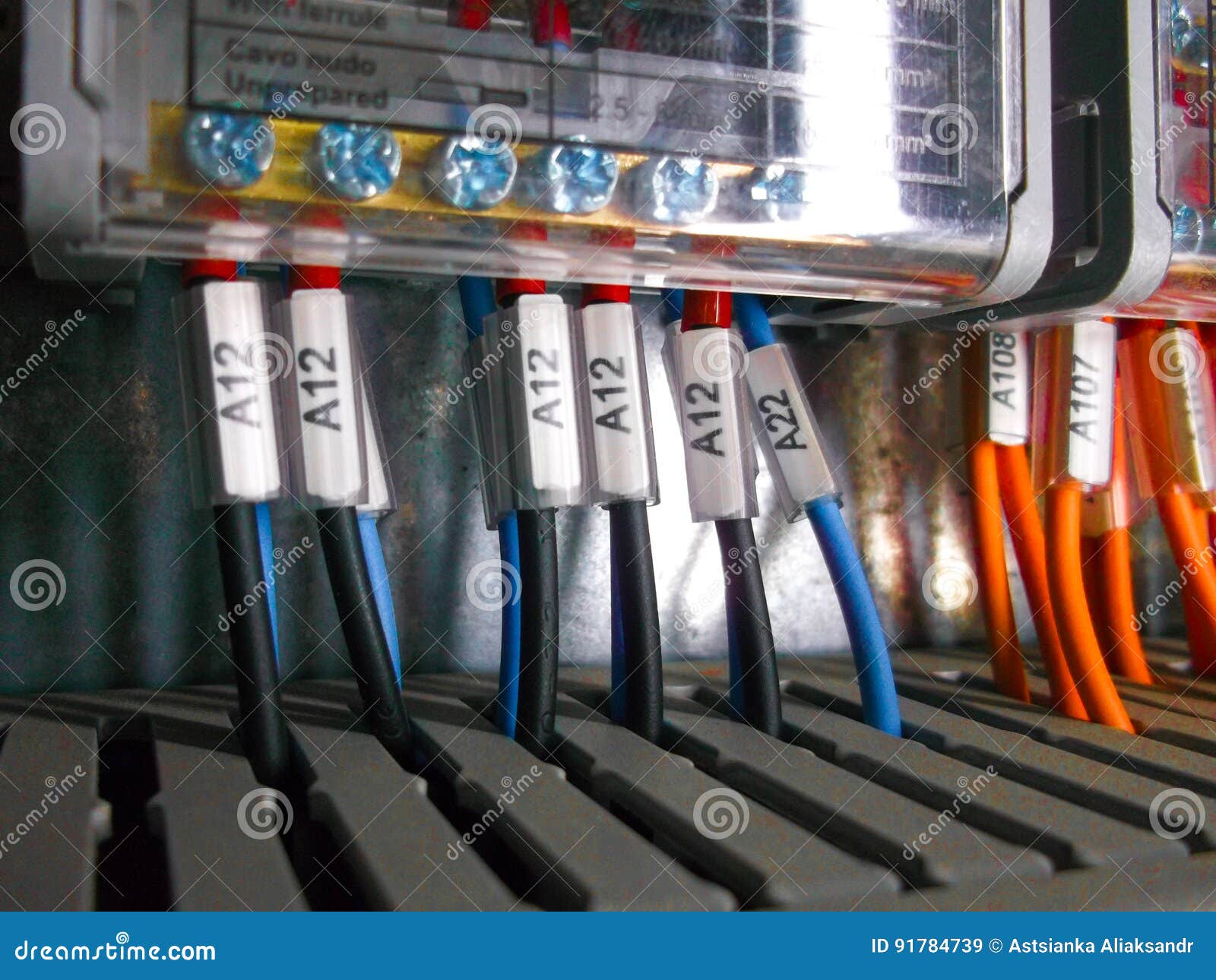 Electric Cabinet with Wires Connections Stock Image - Image of ...