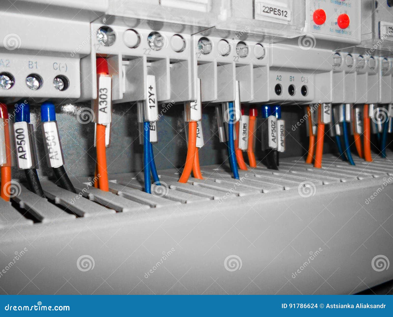 Electric Cabinet with Wires Connections Stock Photo - Image of ...