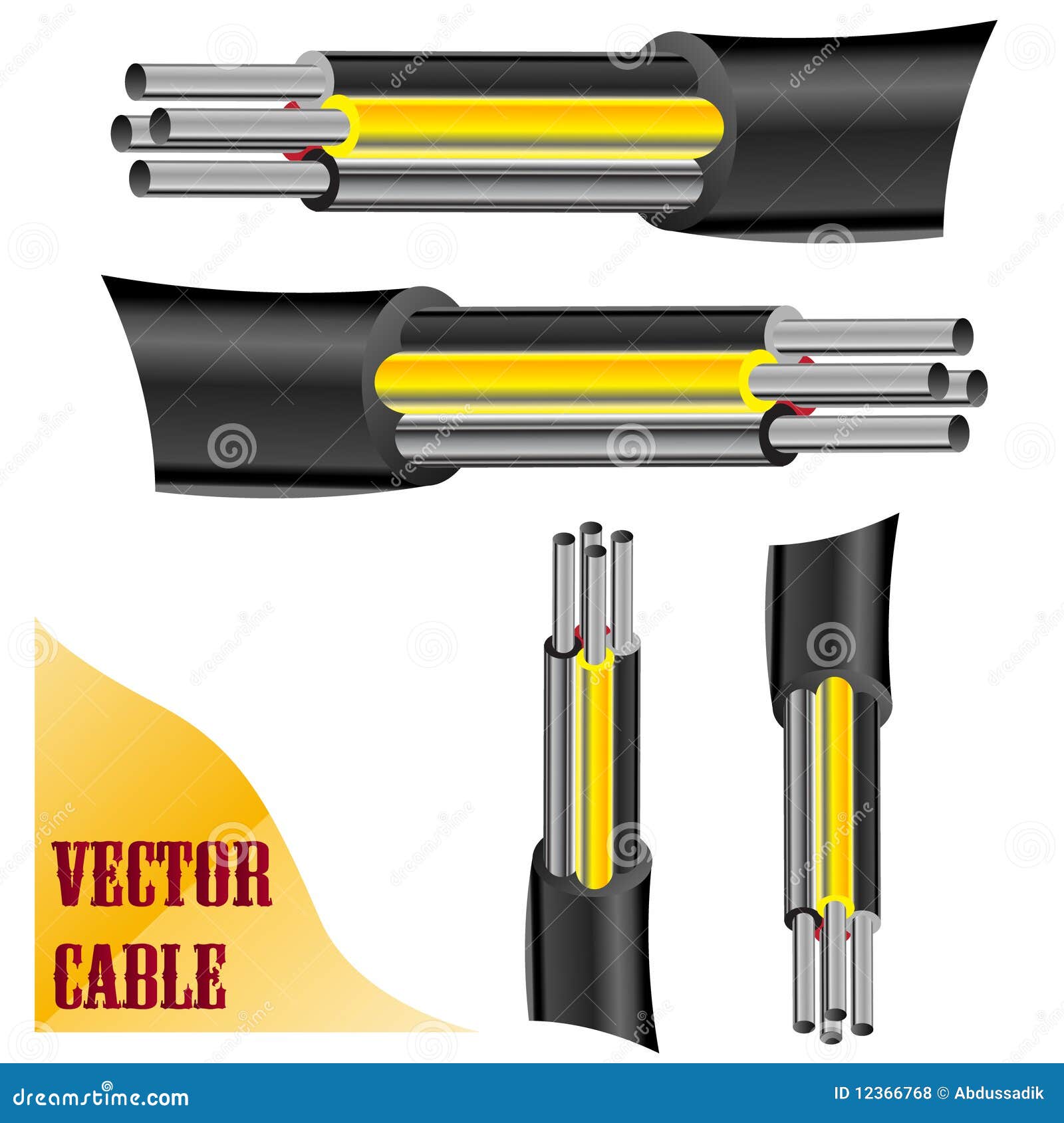 Electric cable stock illustration. Illustration of technology - 12366768