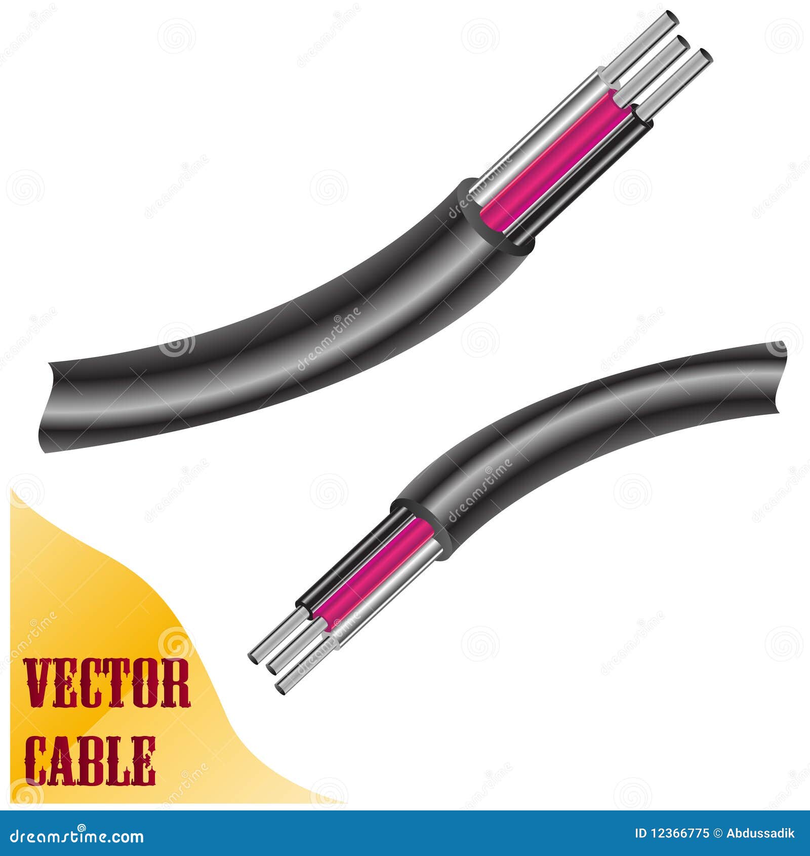 Electric cable stock illustration. Illustration of voltage - 12366775