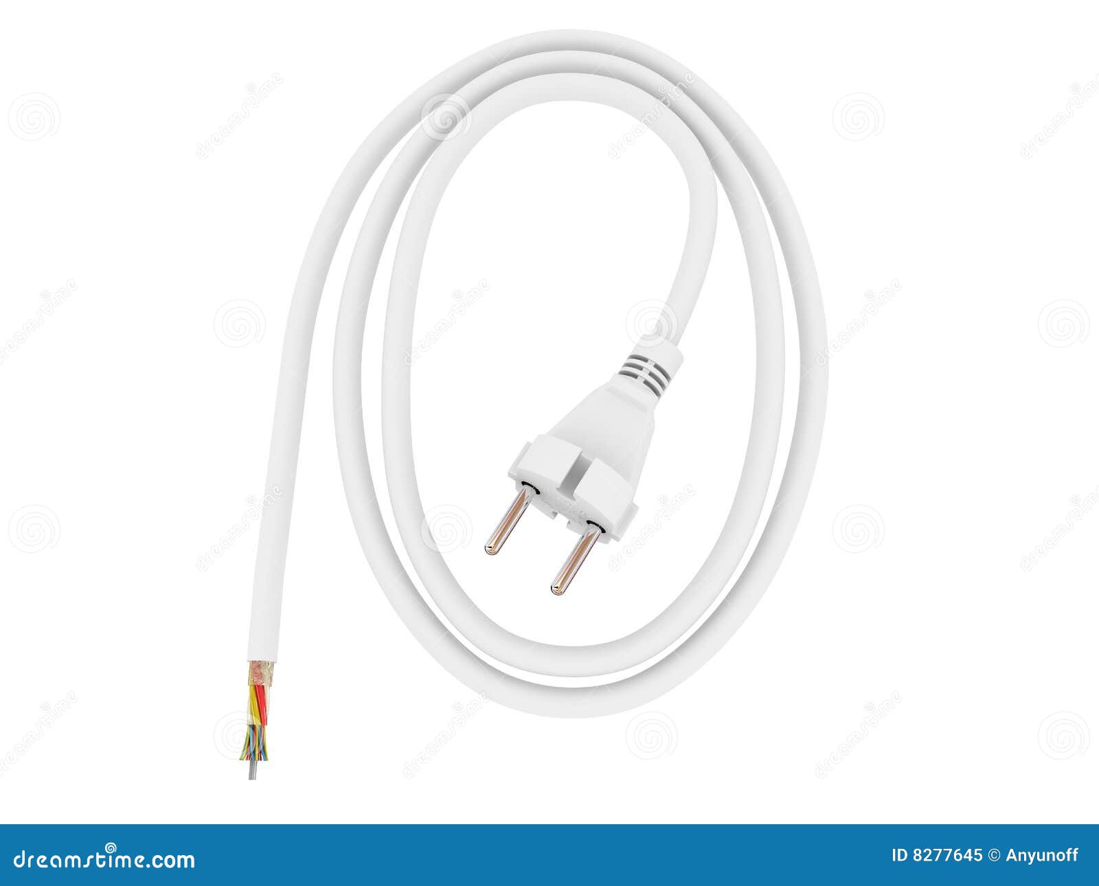 Electric Cable With Plug. Electrification Symbol. Wire Cartoon Vector ...