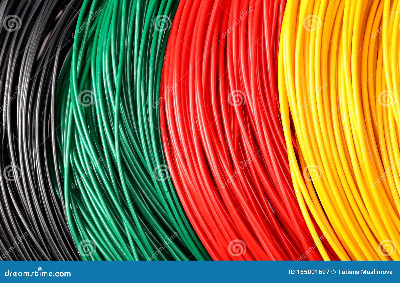 Electric Cable Background. Electrical Wire Texture. Black Green Red ...