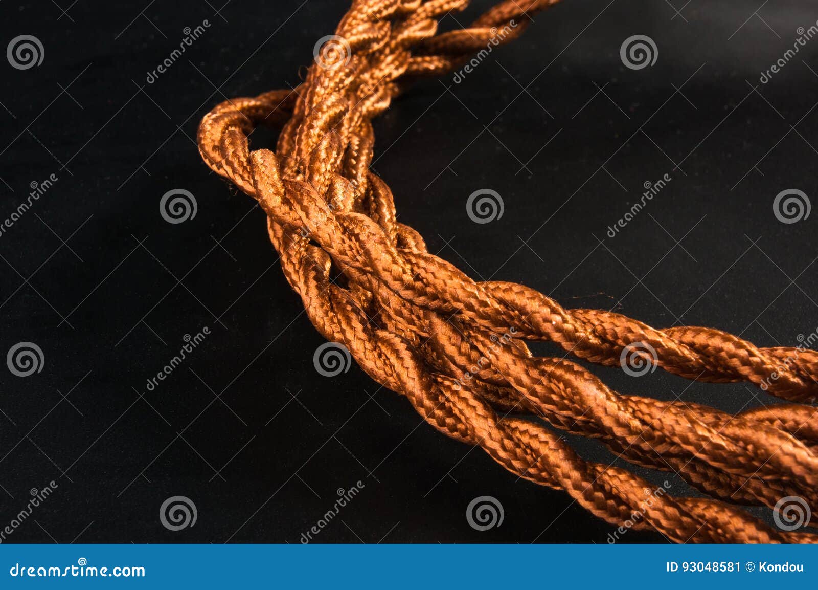 Electric Cable in Brown Braid Stock Image - Image of bundle, electrical ...