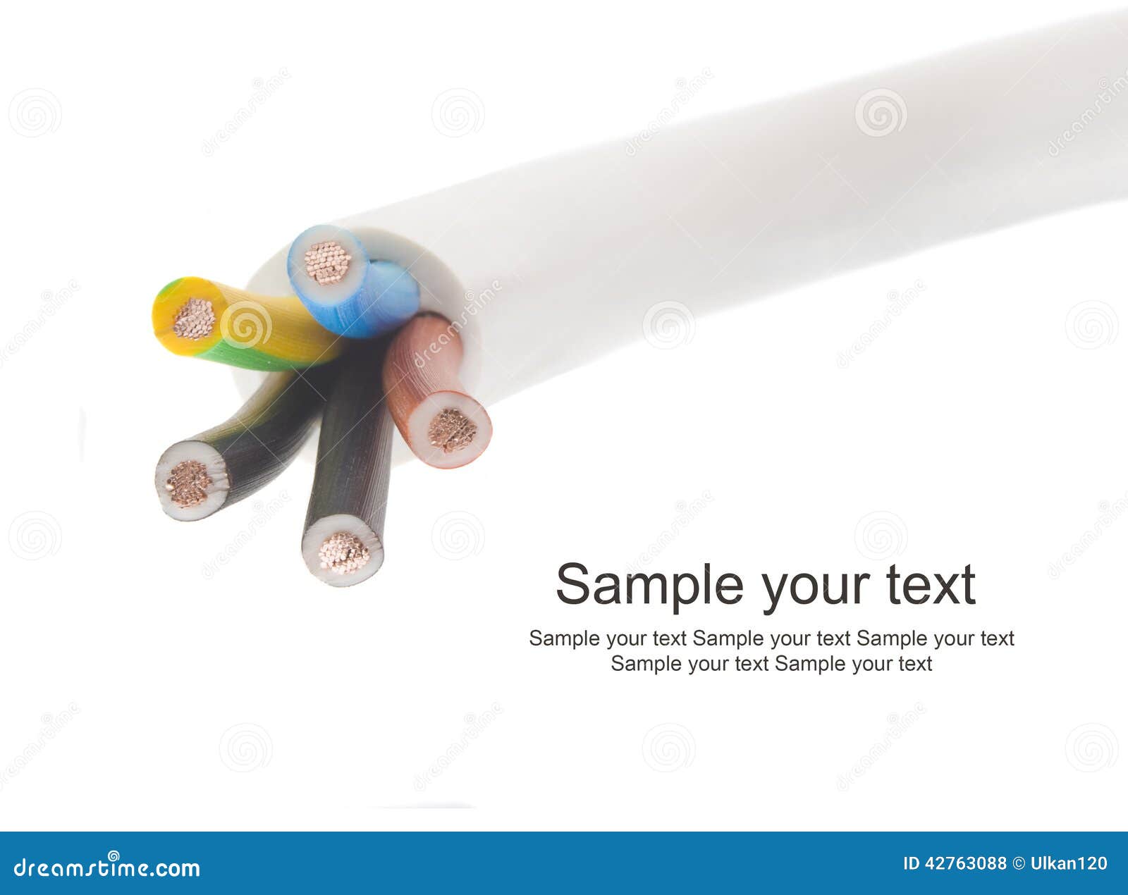 Electric cable stock photo. Image of connection, electricity - 42763088