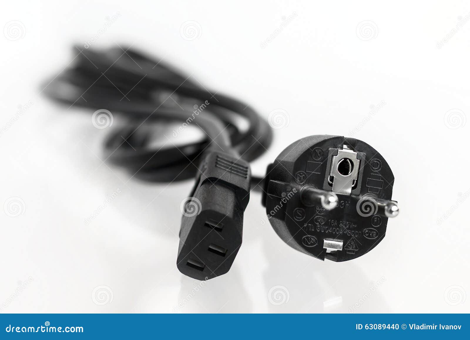 Electric Cable for the Computer Stock Photo - Image of white, energy ...