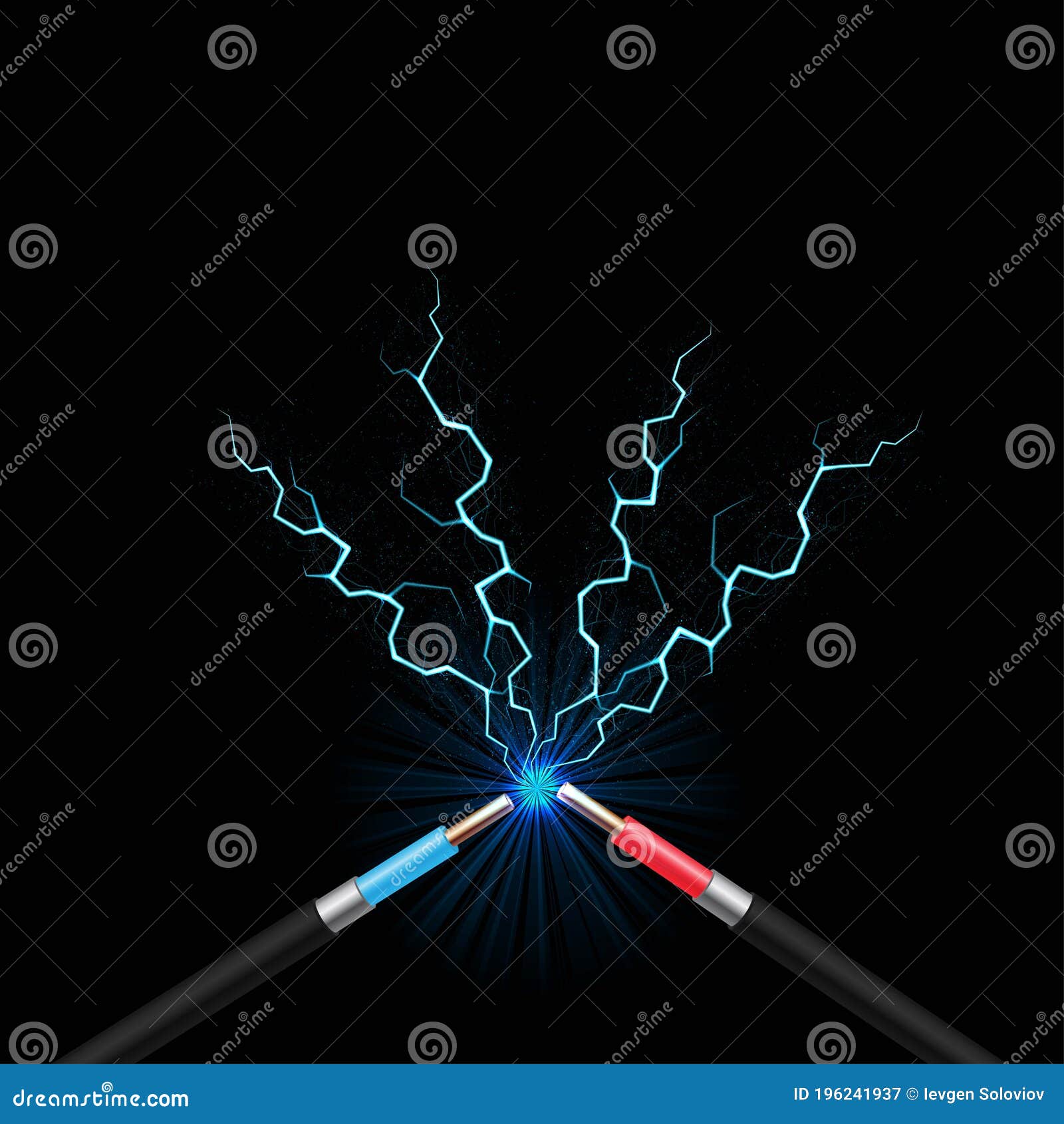 Electric Cable Damage Lightning Wallpaper Stock Vector - Illustration ...