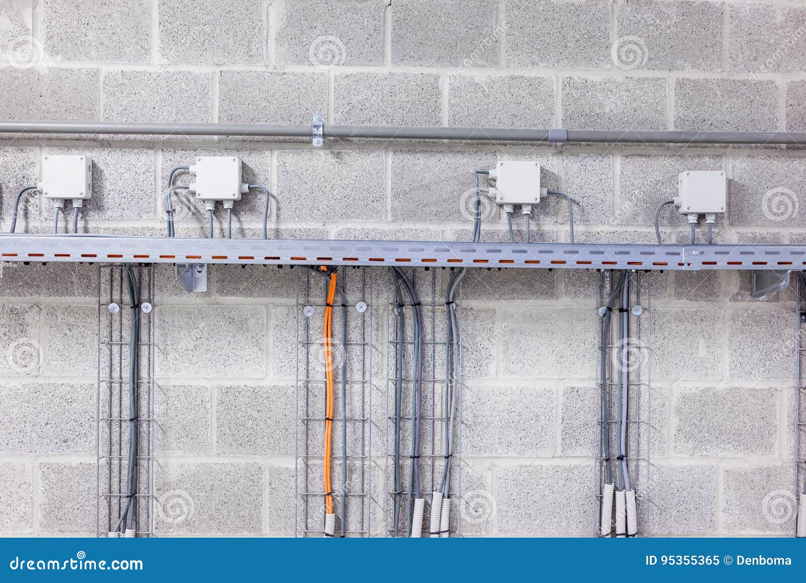 Electric cable duct stock image. Image of equipment, computer - 95355365