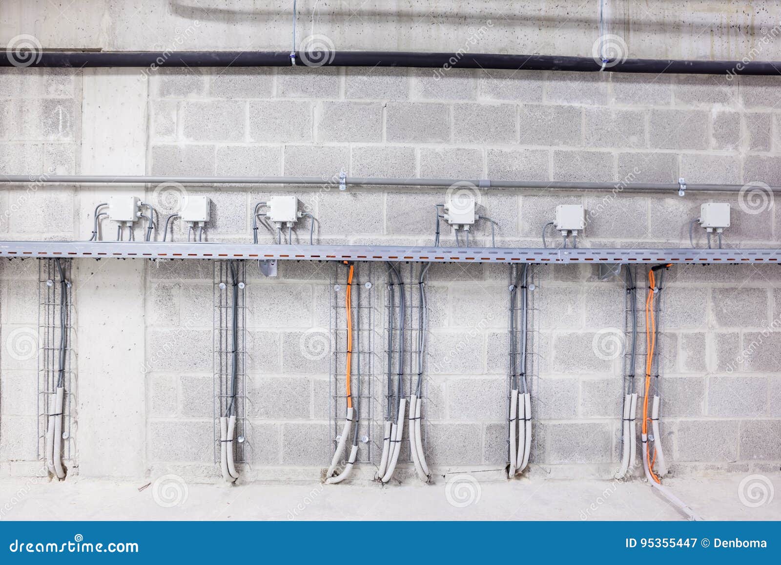 Electric cable duct stock image. Image of closeup, architecture - 95355447