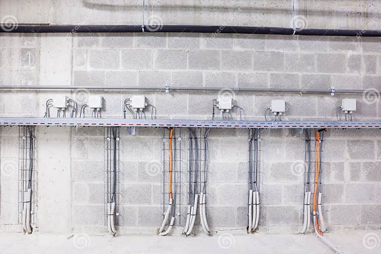 Electric cable duct stock image. Image of closeup, architecture - 95355447