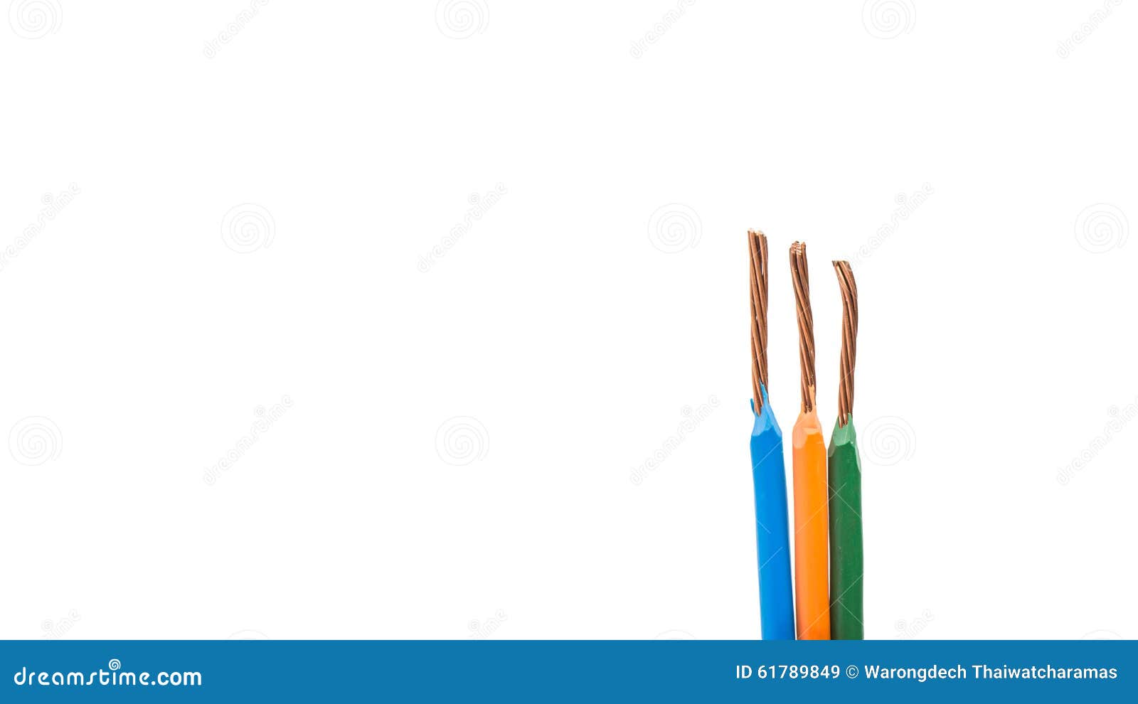 Electric Cable Ends, Isolated on White. Colorful Bundle of Elect Stock ...