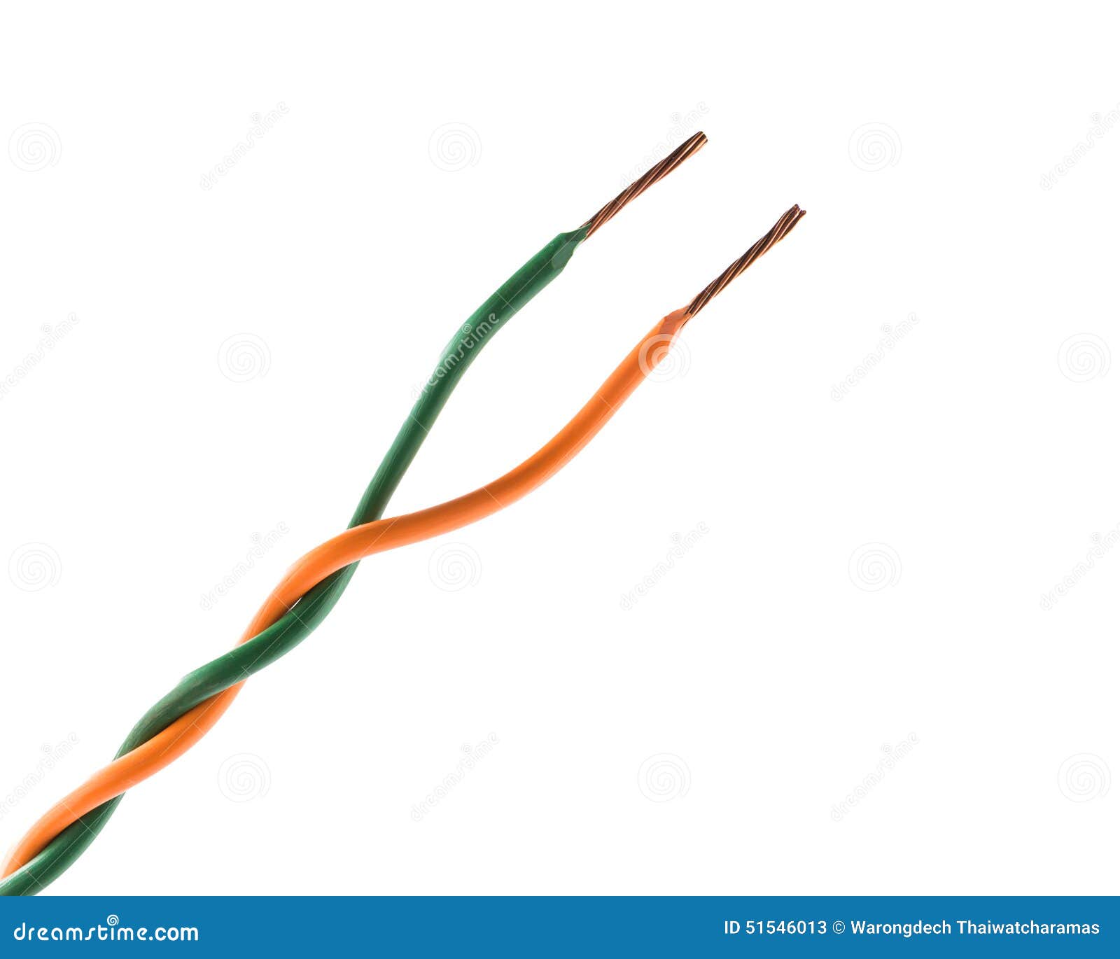 Electric Cable Ends, Isolated on White Stock Image - Image of close ...