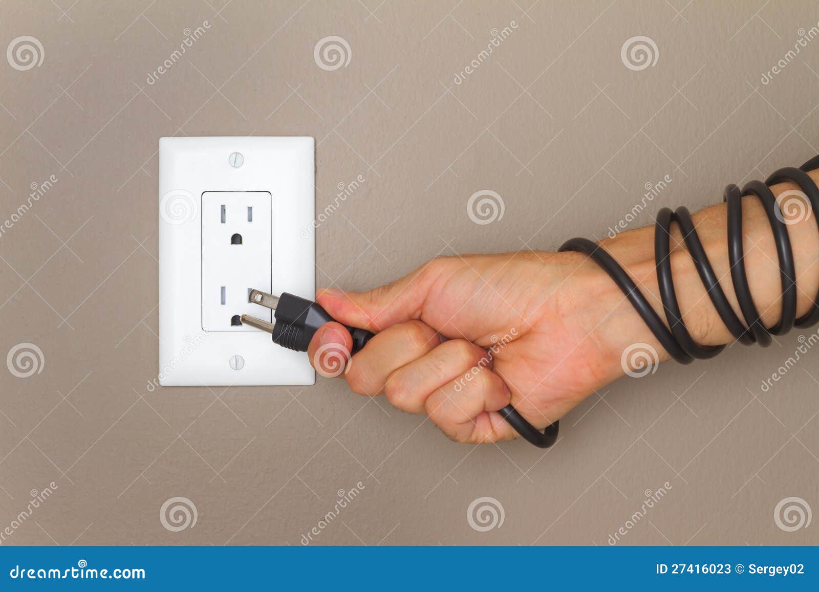 Electric cable on the hand stock image. Image of generation - 27416023
